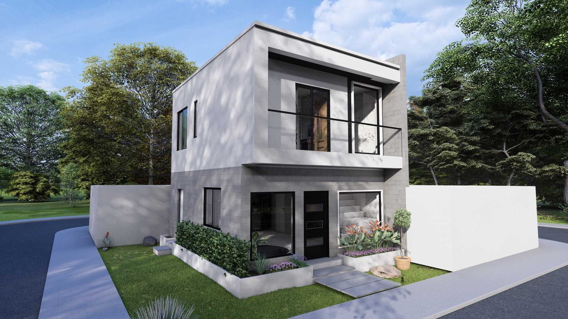 6x7 Meters Small House FLOORPLAN 2 Bedrooms House Plan Modern Small ...