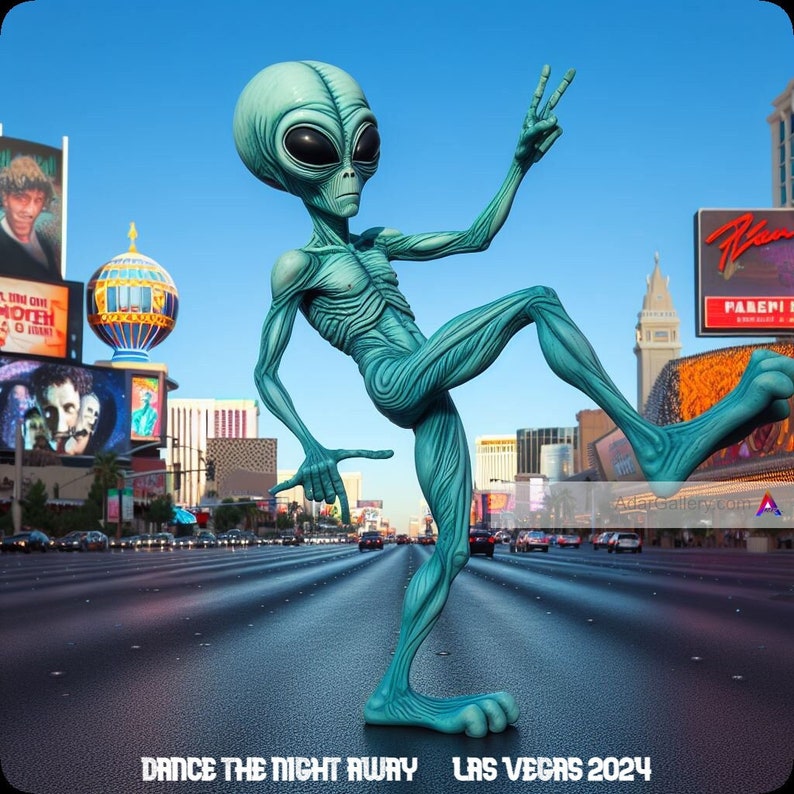 Alien Sticker Dancing Alien Las Vegas Collectible Dancing in Las Vegas ...