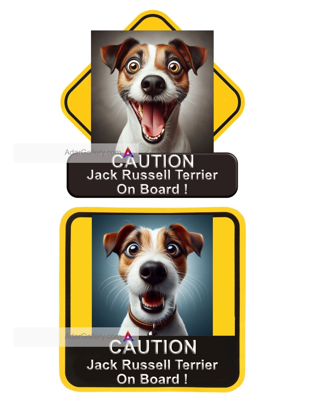 JACK RUSSELL 2 dog on Board Stickers Dog Window Stickers Drivers Behind ...