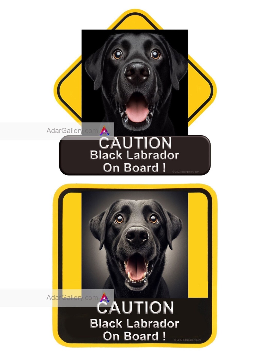 BLACK LABRADOR 2 Stickers dog on Board Dog Window Stickers Drivers ...