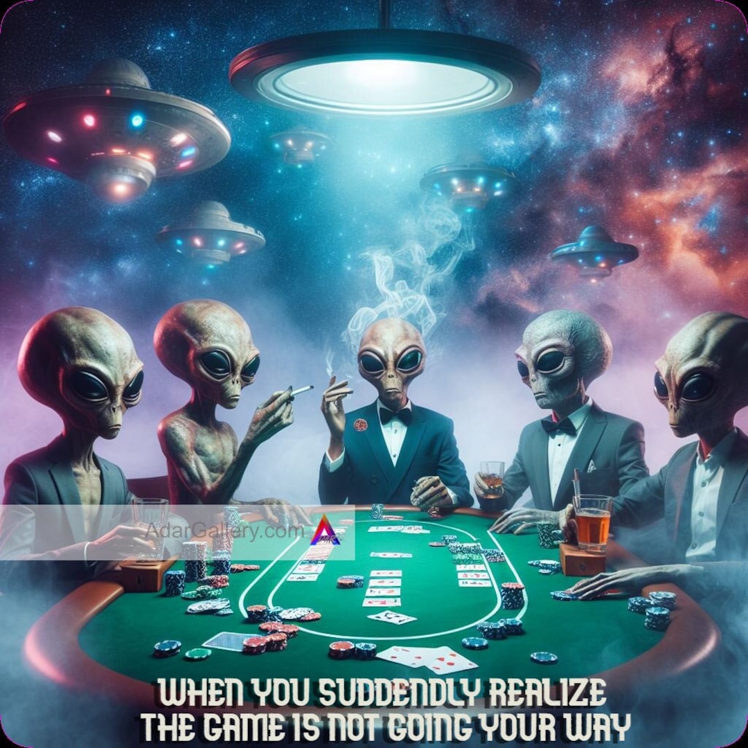 Alien Poker: Alien Sticker | Las Vegas | Area 51 | Bumper Stickers ...