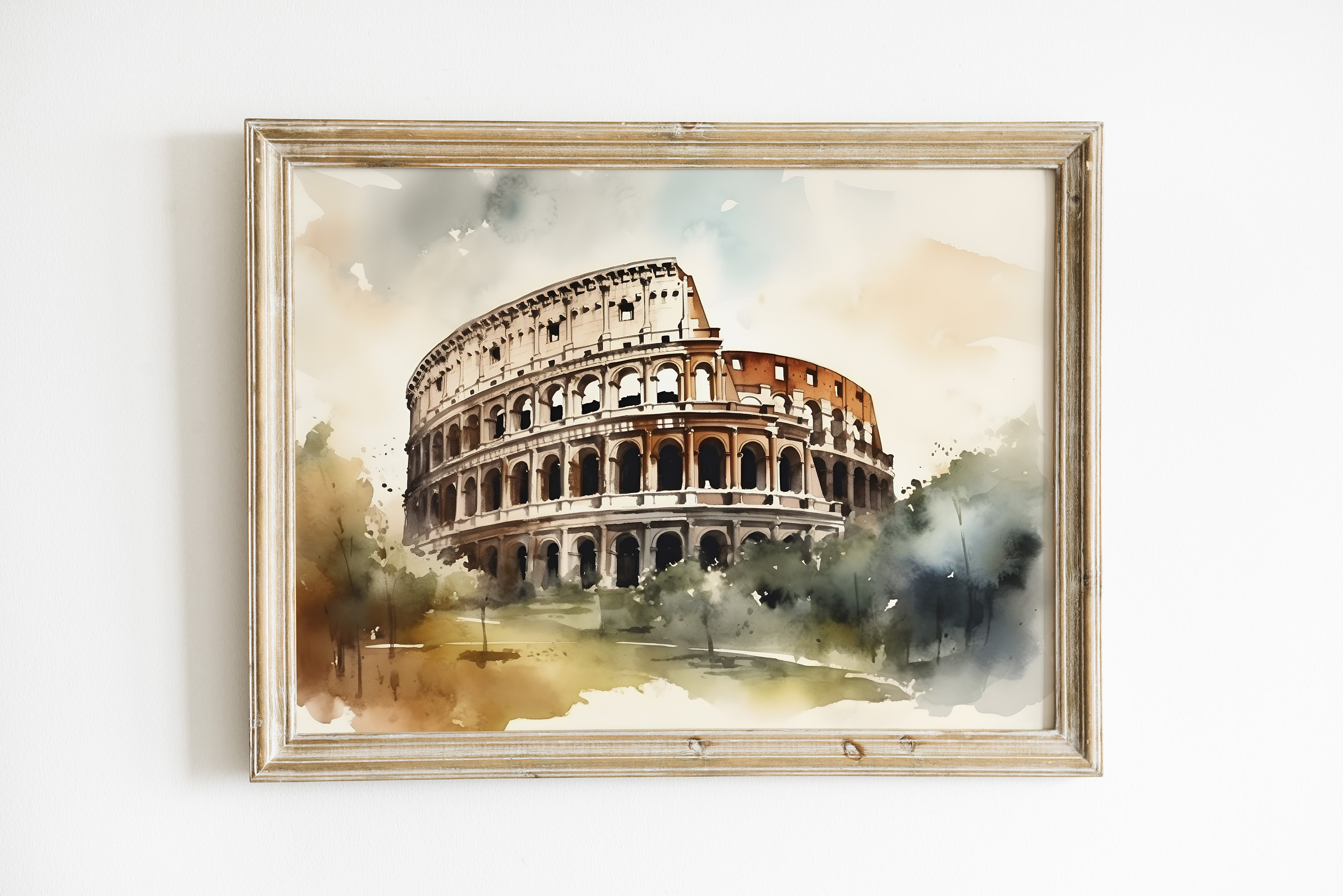 Colosseum Watercolor Painting
