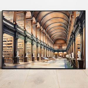 Trinity College Library Watercolor Painting: Dublin Souvenir Art ...