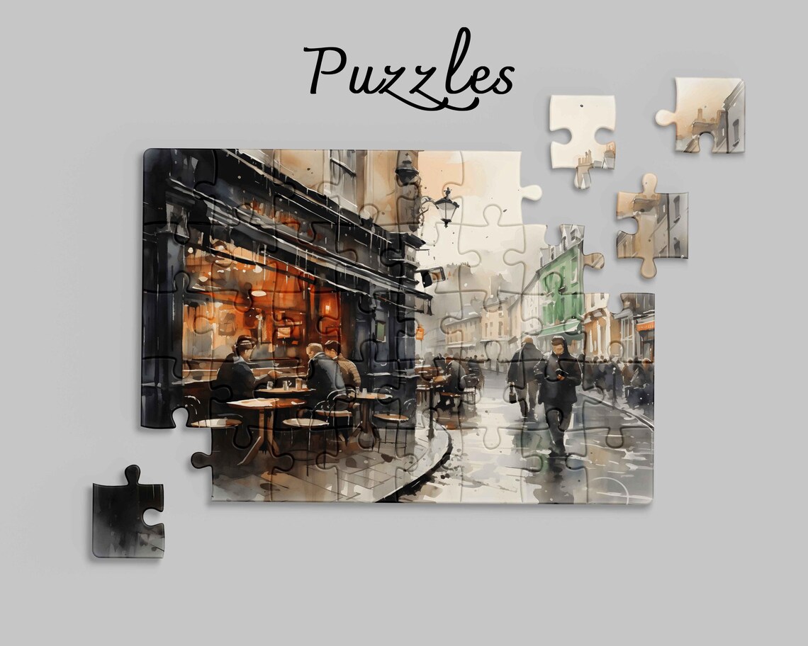 London Watercolor Jigsaw Puzzle: English Pub Souvenir Gift - Etsy
