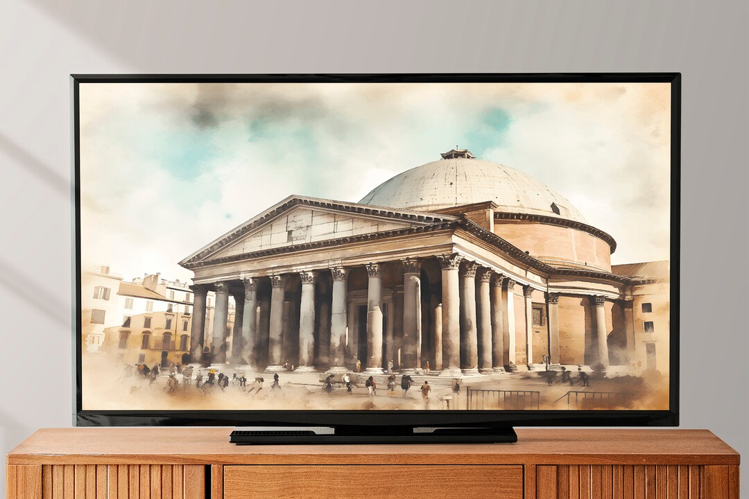8K Rome Pantheon Samsung Frame TV Art, Watercolor Art for Frame Tv, LG ...