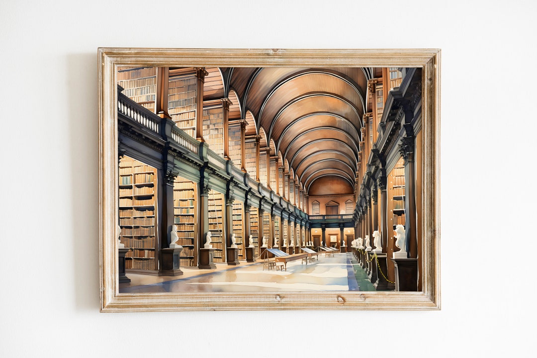 Trinity College Library Watercolor Painting: Dublin Souvenir Art ...