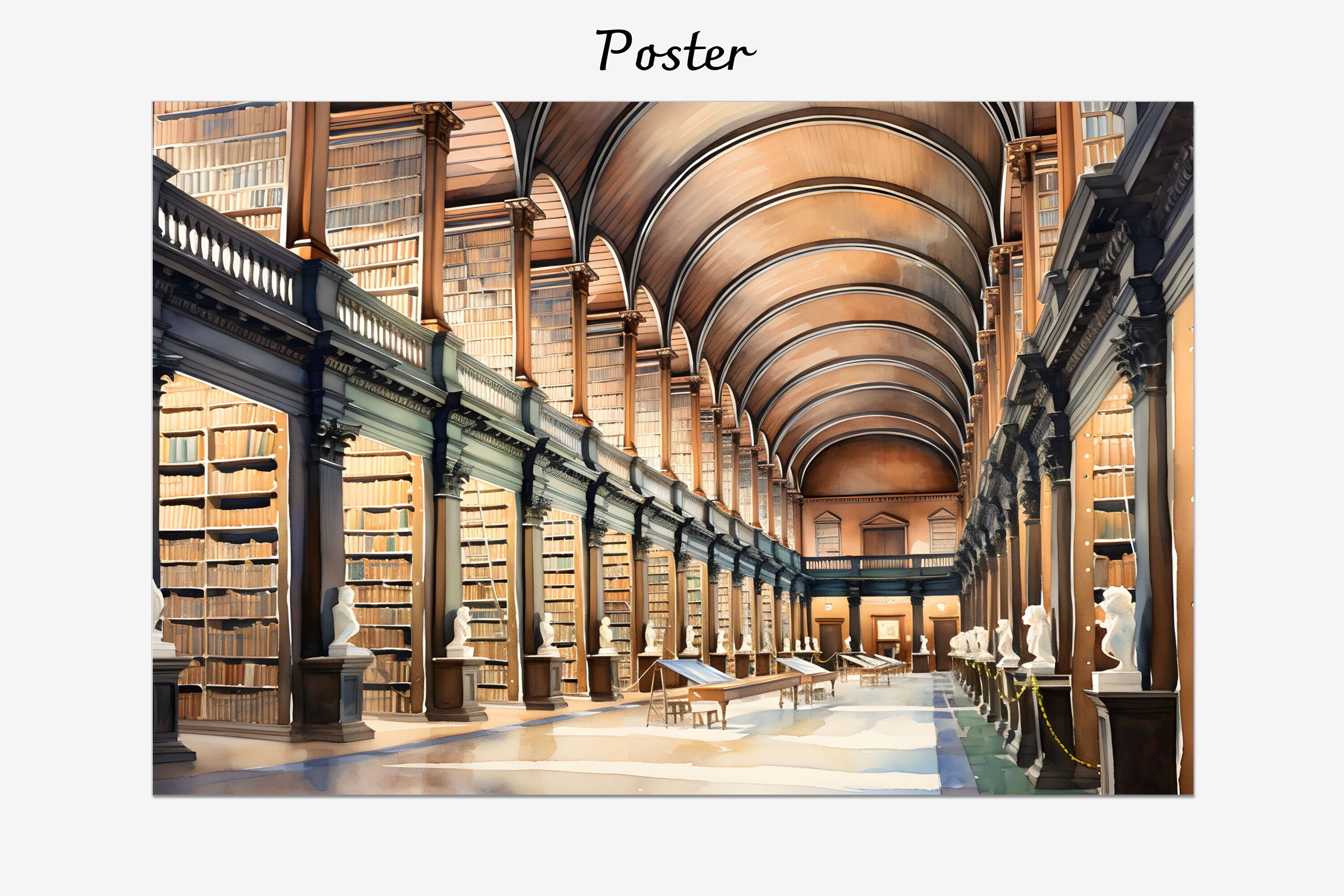 Trinity College Library Watercolor Painting: Dublin Irish Art - Etsy