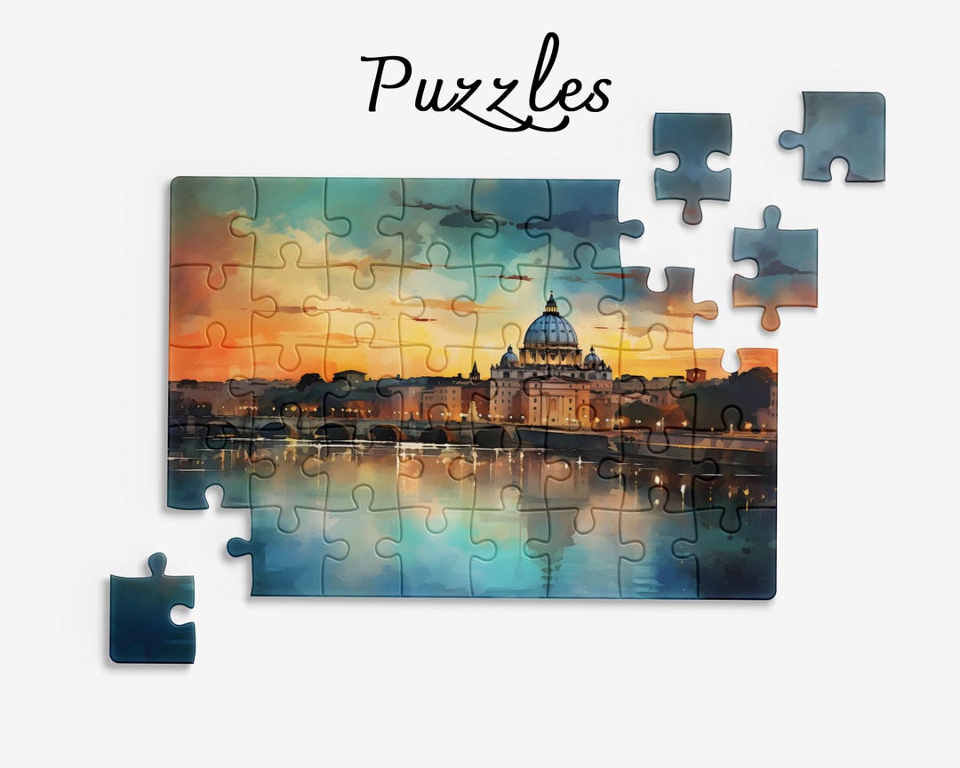 Rome Skyline Jigsaw Puzzle, Italian Cityscape Game, Italy Decor Art ...