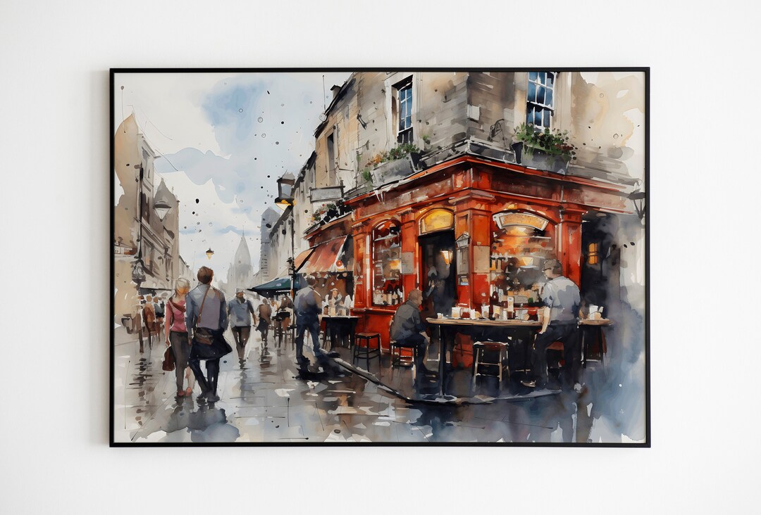 Irish Pubs Watercolor Painting, Ireland Printable Wall Decor Art ...