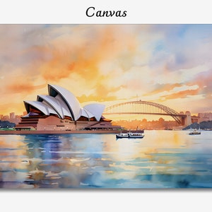Sydney Opera House Watercolor Painting: Australia Canvas Art Print ...