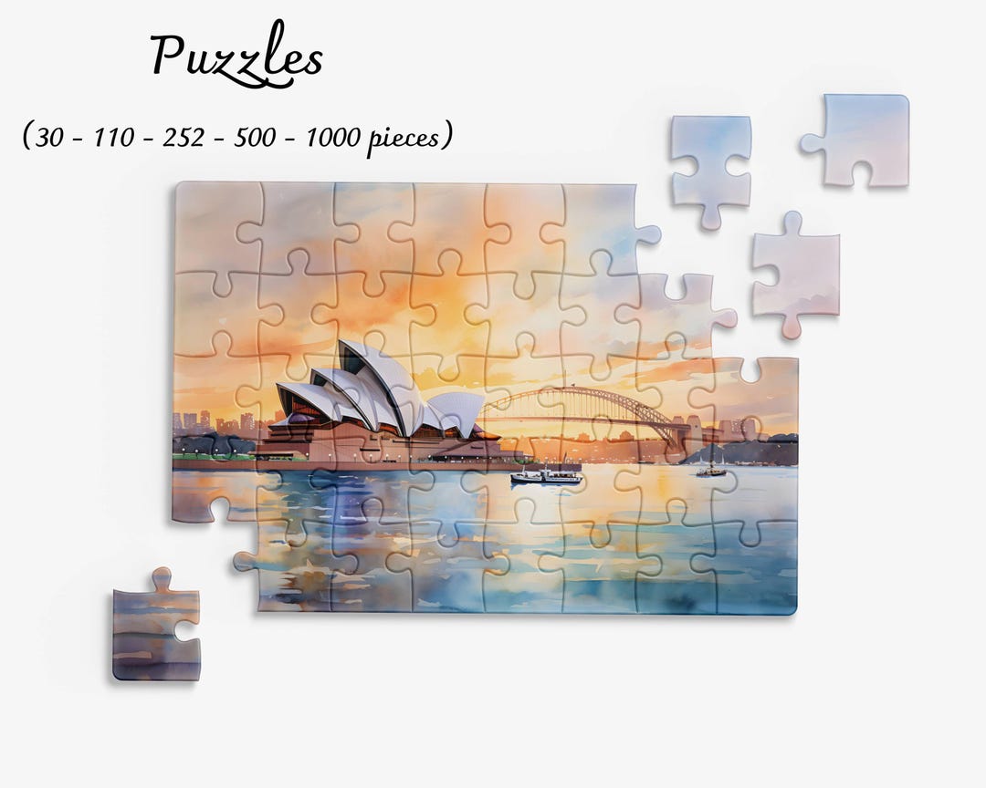 Sydney Opera House Jigsaw Puzzle: Watercolor Australia Souvenir - Etsy