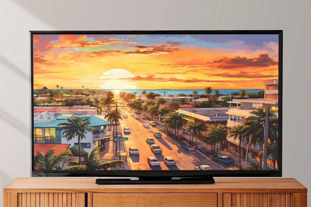 8K Miami Little Havana Art: Watercolor Cityscape for Samsung Frame TV ...