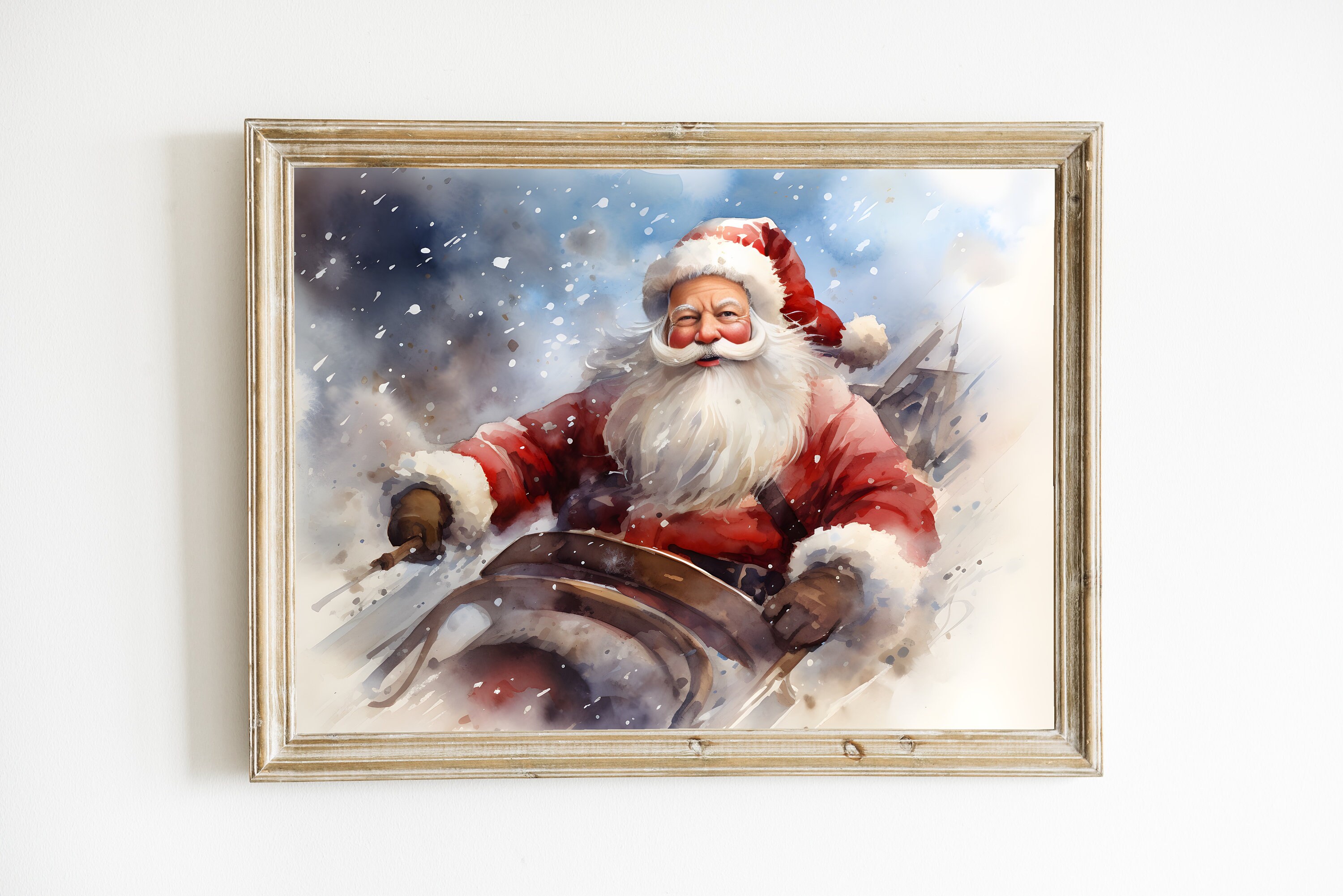 Set of 10 Christmas Watercolor Paintings, Set of Ten Xmas Wall Art ...