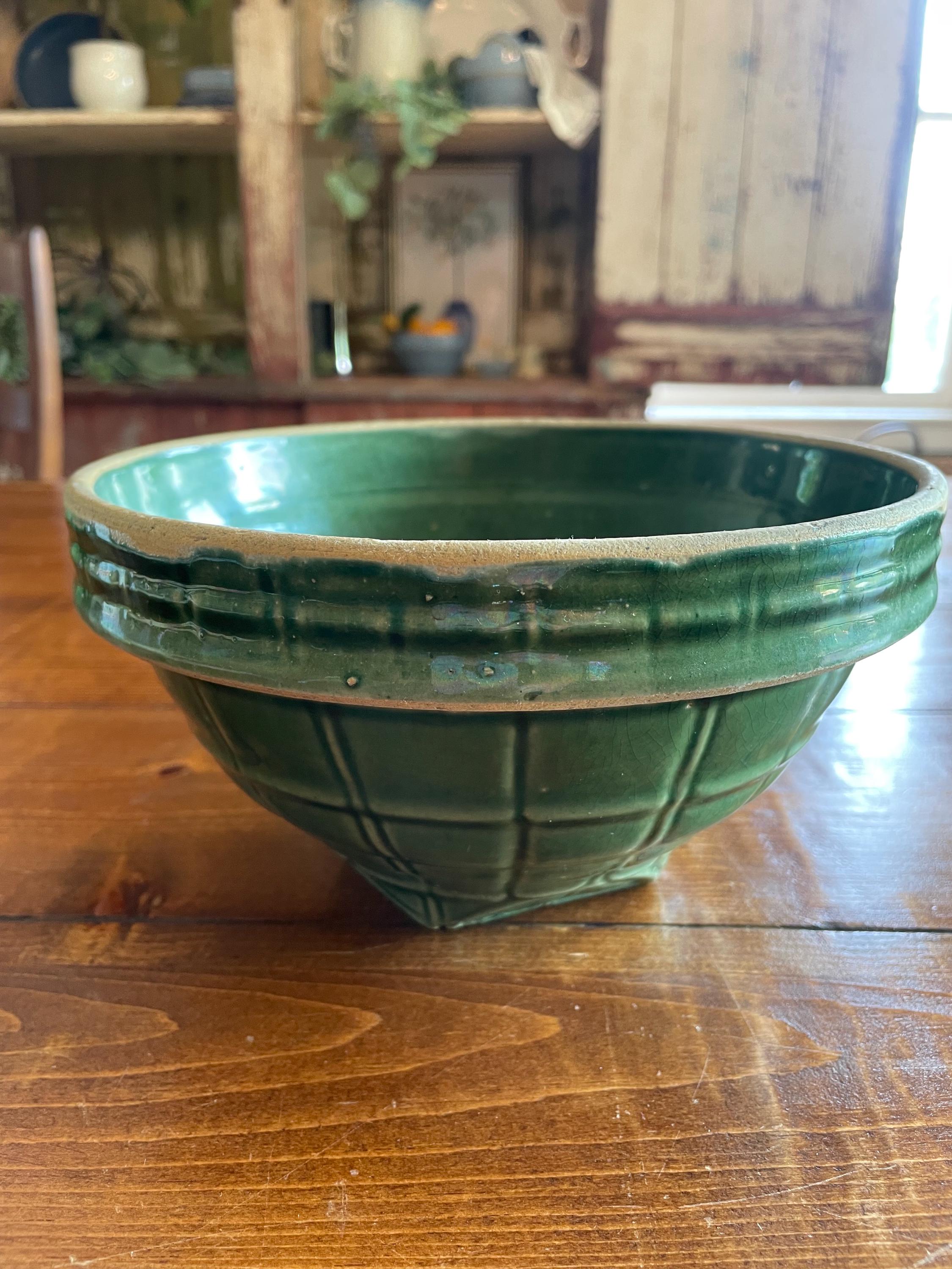 Mccoy Green Windowpane 8 Bowl, in Pristine Condition - Etsy