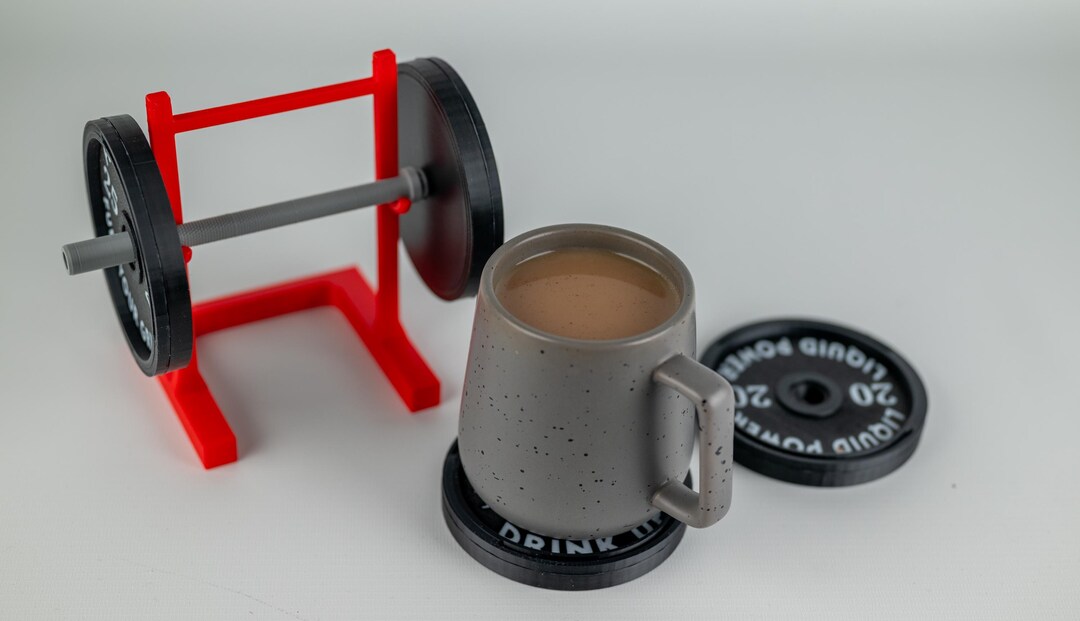 Barbell Weight Plate Coaster Set: Gym Decor With Holder - Etsy