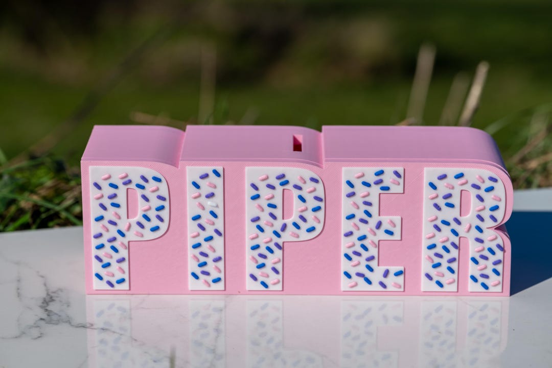 3D Printed Personalised Piggy Bank - Two Colours Money Box With ...