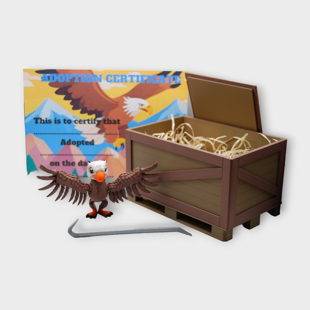 Cratemates Articulated Animal Adventure Crate 1 Bald Eagle Comes With ...