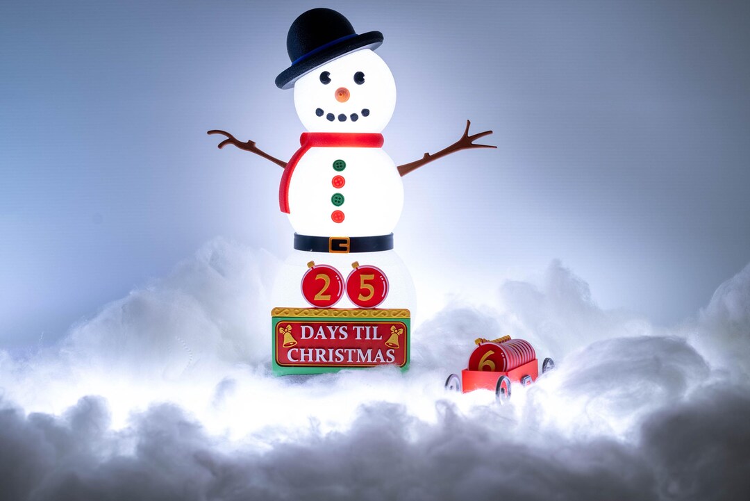 3D Printed Christmas Countdown Snowman Calendar With Optional LED ...