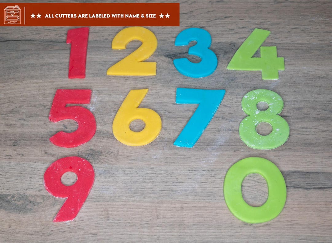 Number Cookie Cutter Set: 0-9 Fondant & Clay Cutters (1-6in) - Etsy