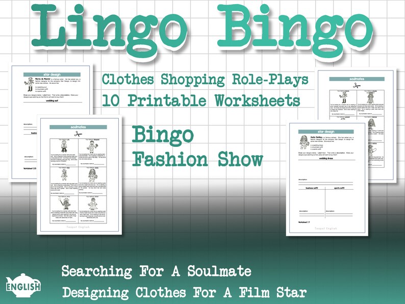 ESL Downloadable Printable Vocabulary Lesson - Clothes, Present ...