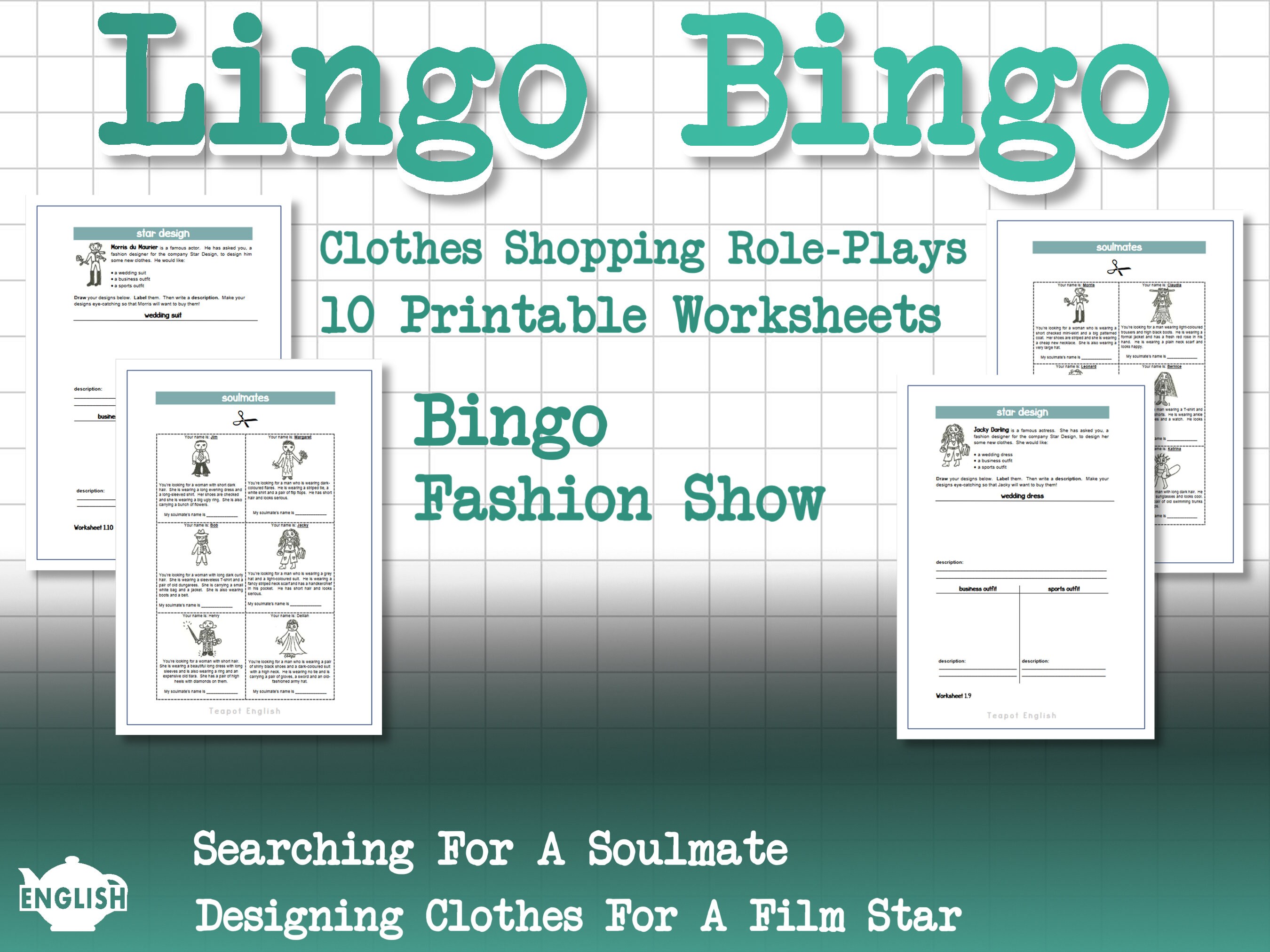 ESL Downloadable Printable Vocabulary Lesson - Clothes, Present ...