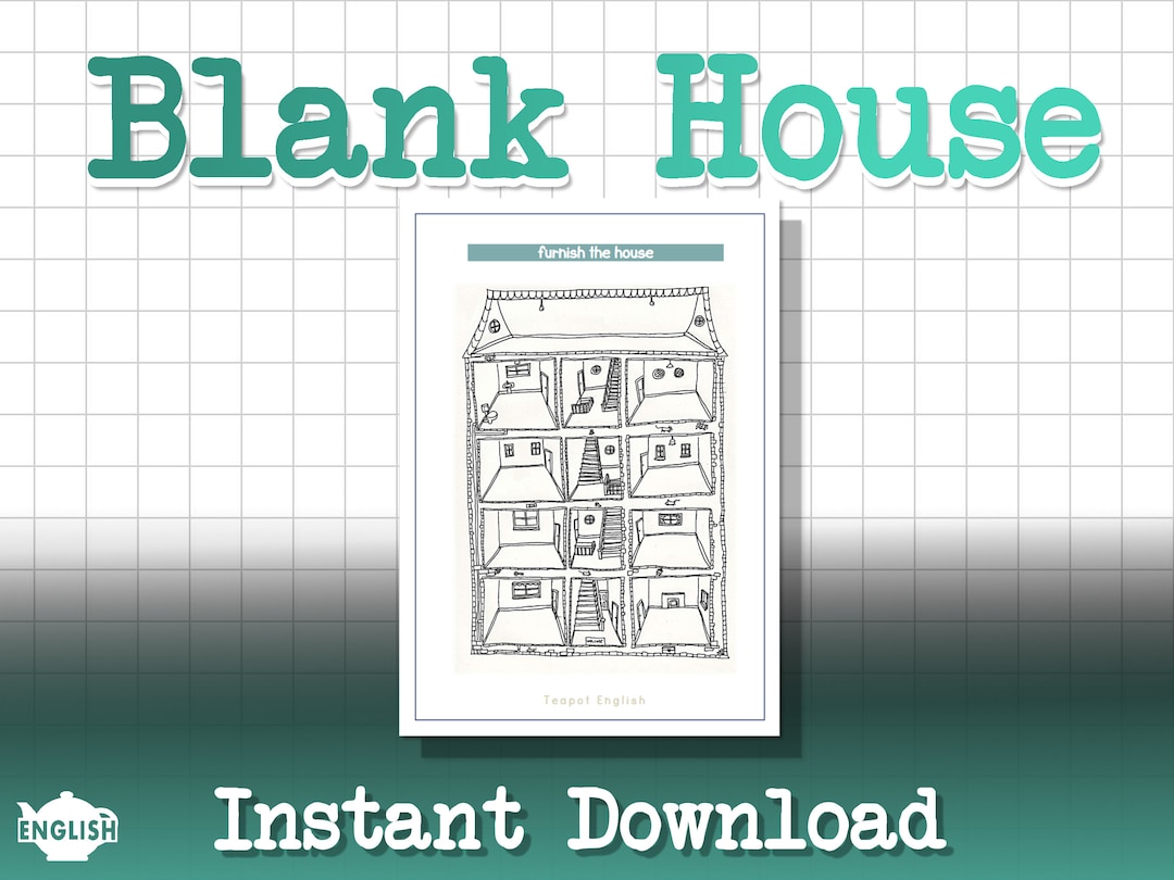 Blank House for Instant Download, Craft and Colouring In - Etsy
