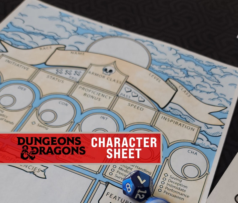 Dnd Character Sheet - Simple Campaign 5th Edition - Etsy