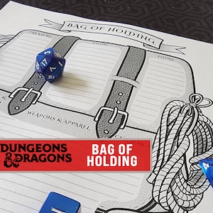 Dnd Bag of Holding (practical Inventory Sheet) - 5th Edition - Etsy