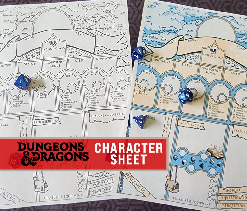 Dnd Character Sheet - Simple Campaign 5th Edition - Etsy