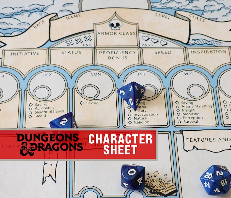 Dnd Character Sheet - Simple Campaign 5th Edition - Etsy