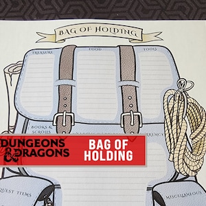 Dnd Bag of Holding (practical Inventory Sheet) - 5th Edition - Etsy