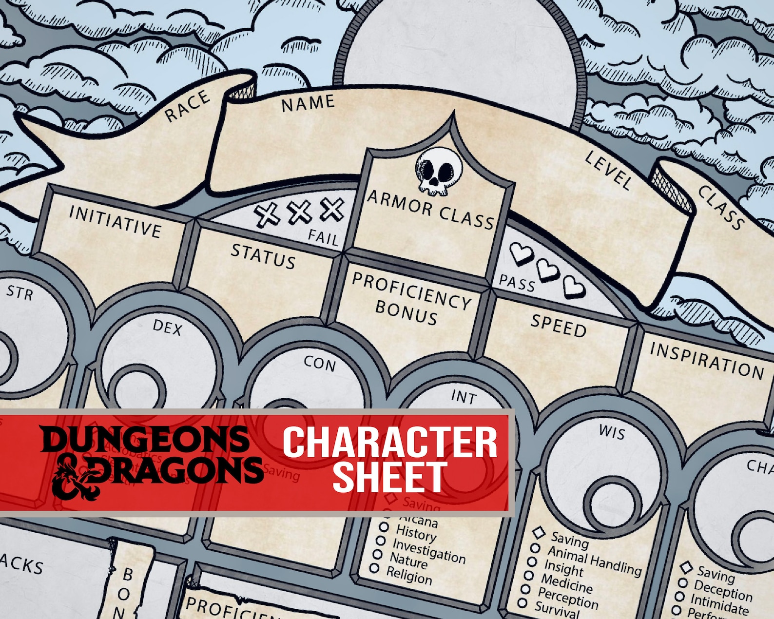 Dnd Character Sheet - Simple Campaign 5th Edition - Etsy