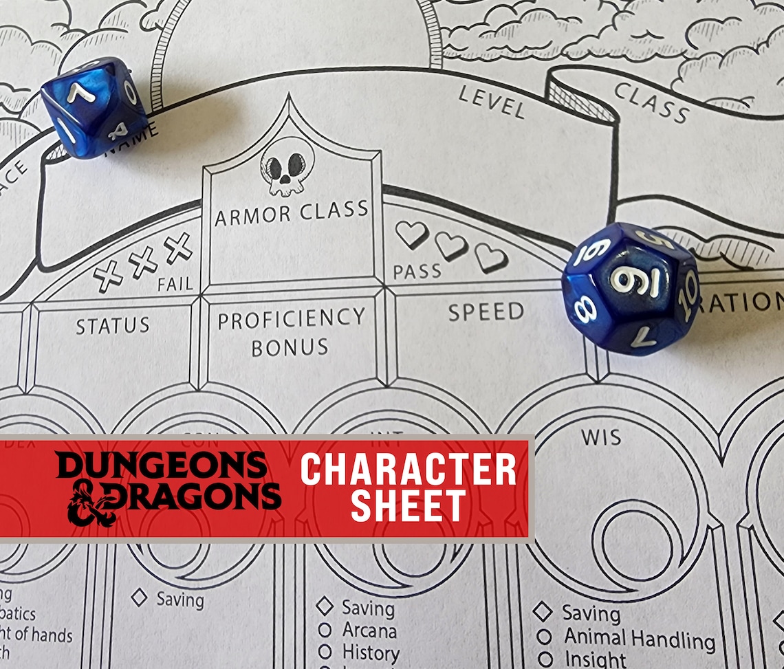 Dnd Character Sheet Simple Campaign 5th Edition - Etsy