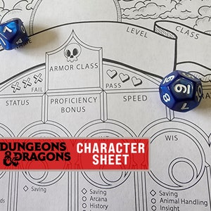 Dnd Character Sheet - Simple Campaign 5th Edition - Etsy