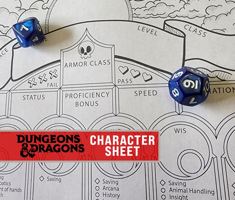 Dnd Character Sheet - Simple Campaign 5th Edition - Etsy