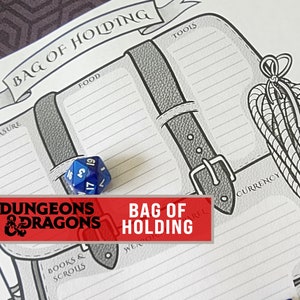 Dnd Bag of Holding (practical Inventory Sheet) - 5th Edition - Etsy