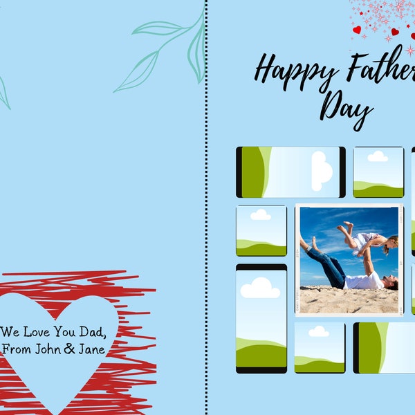 Fathers Day Photo Collage Card Printable - Etsy