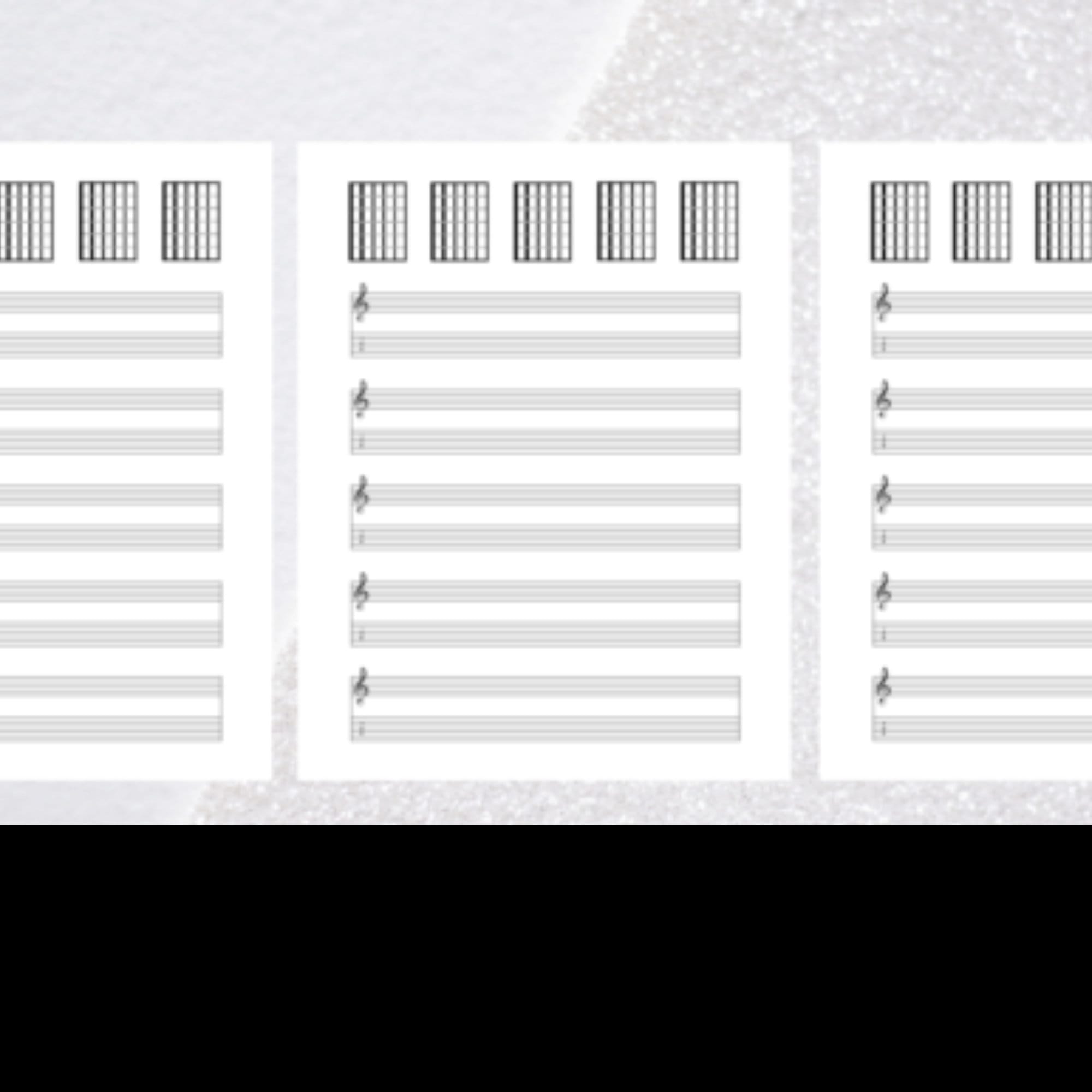 Digital Printable Sheet Music Guitar Tab and Blank Chart for Guitarist ...