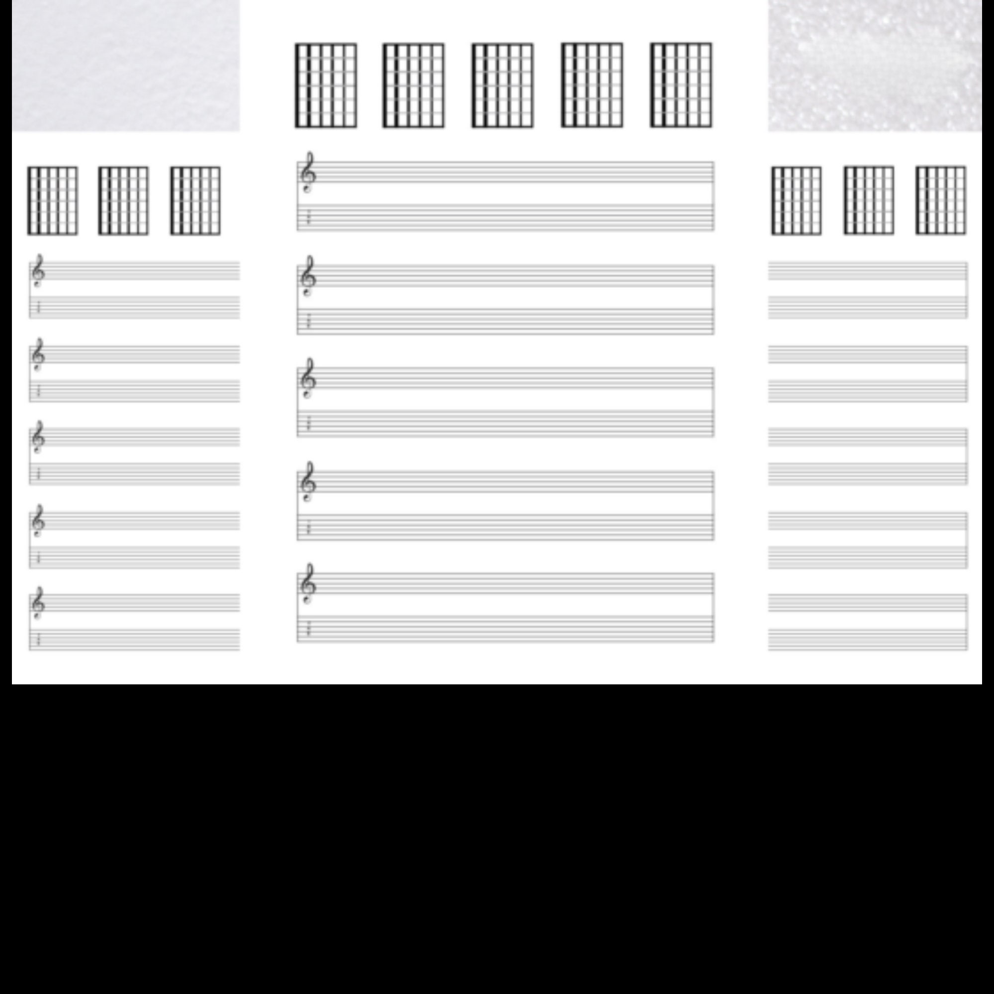 Digital Printable Sheet Music Guitar Tab and Blank Chart for Guitarist ...