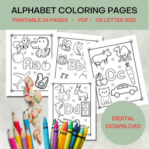 26 Printable Alphabet Coloring Pages Worksheets for Kids, Alphabet ...