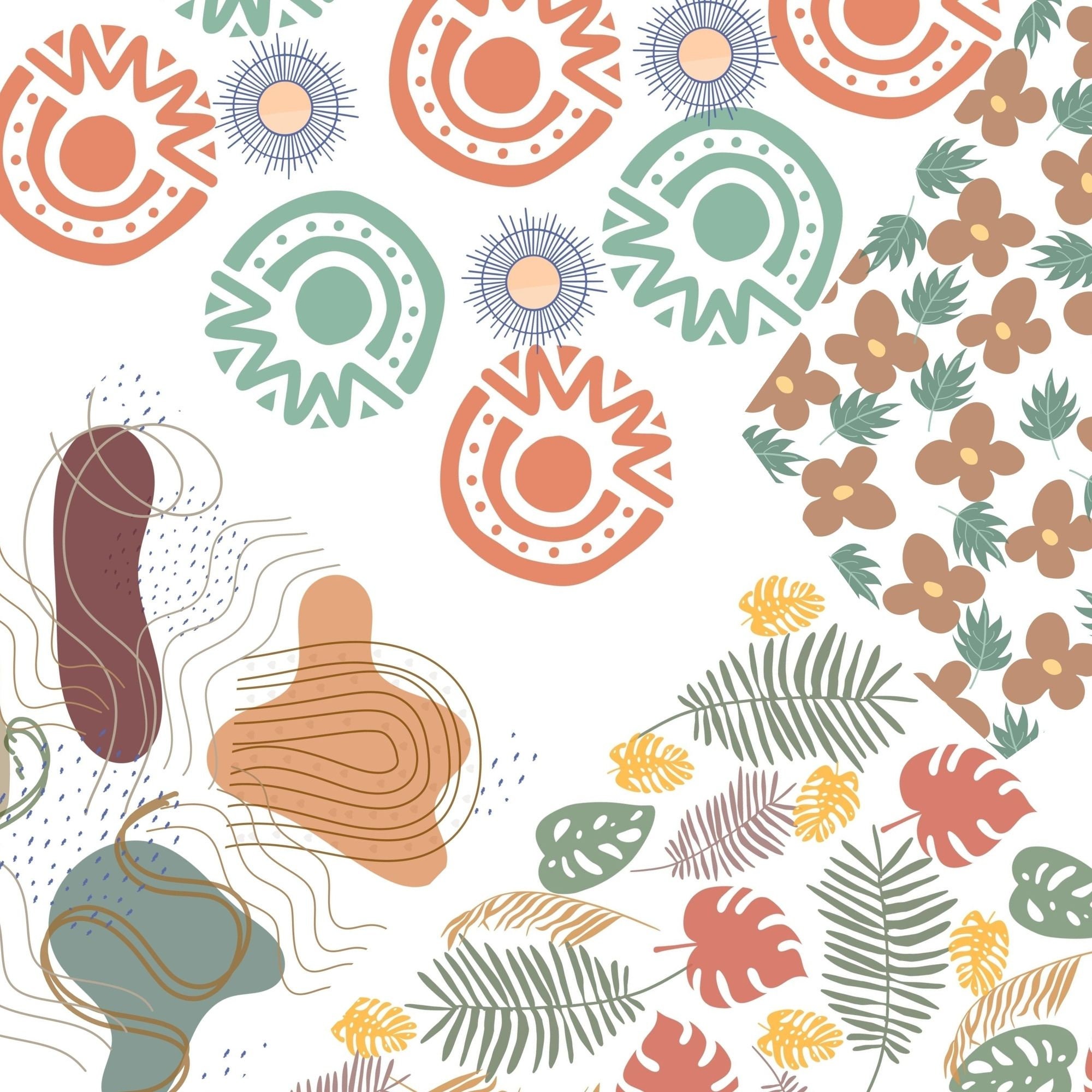 10 Boho Digital Papers, Boho Scrapbook Paper, Boho Backgrounds, İnstant ...