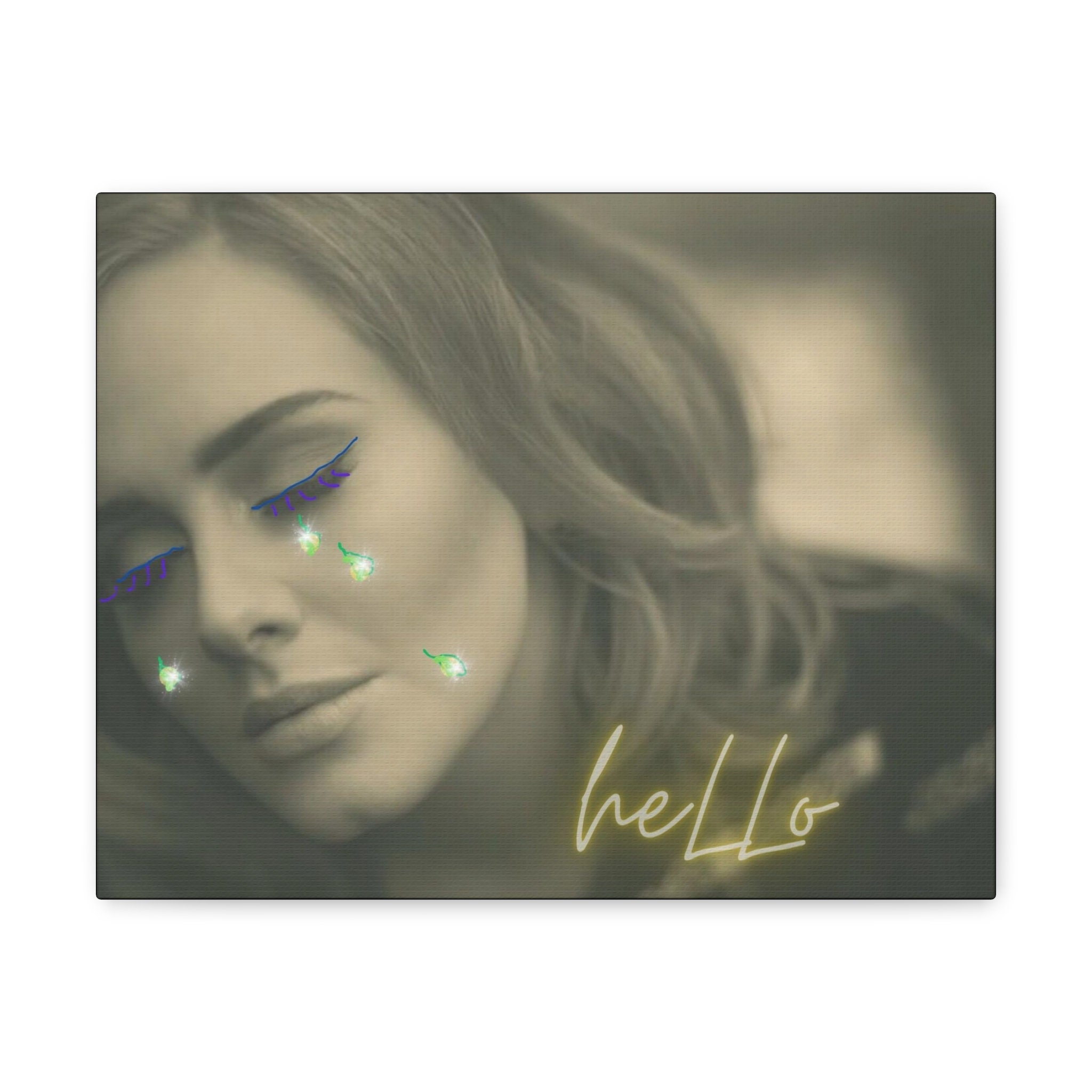 Adele Poster Adele Wall Art Adele Retro Hello Canvas Gallery Wraps - Etsy