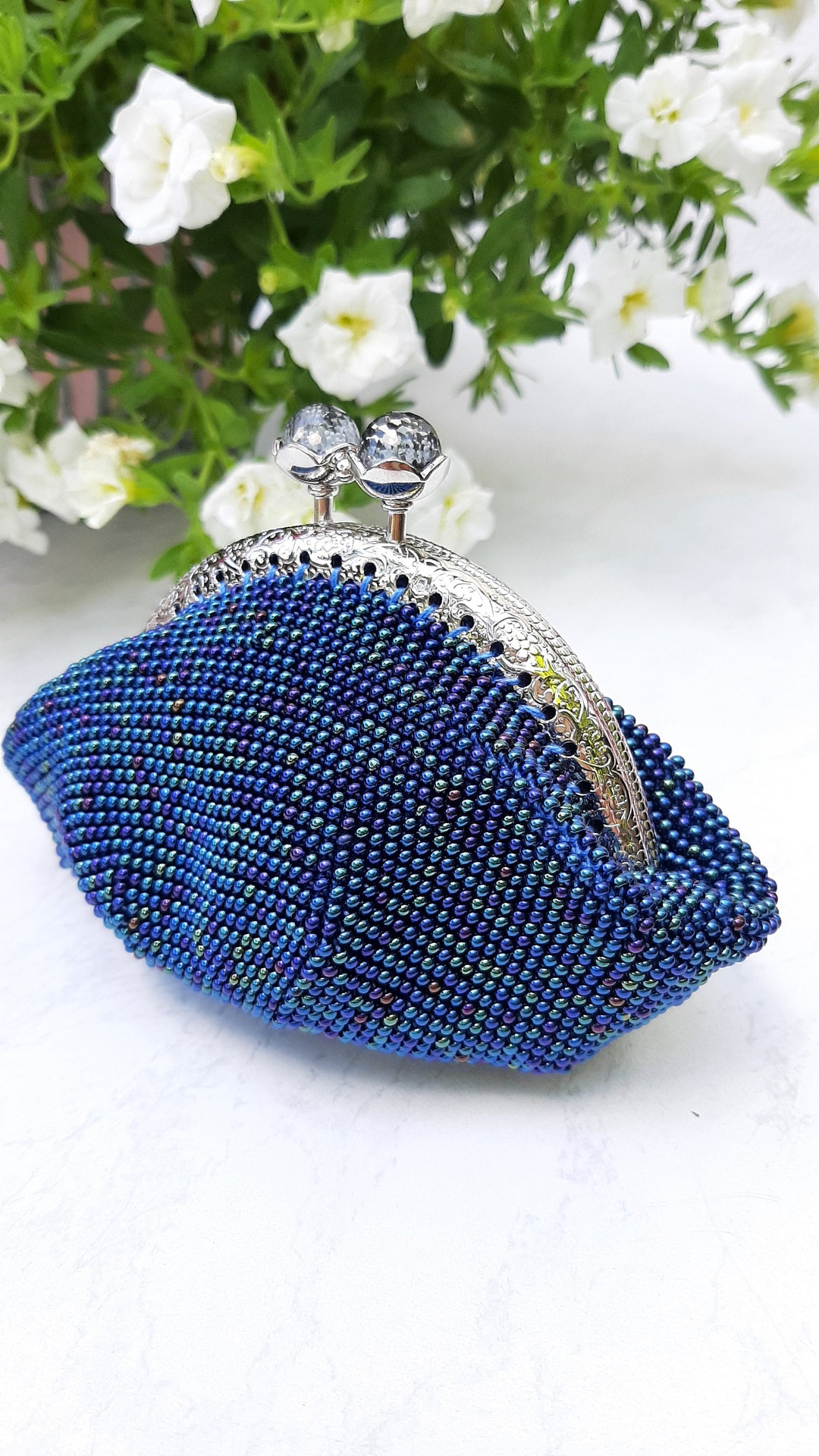 Crocheted Beaded Purse, Crochet Purse, Wallet, Purse - Etsy