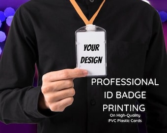 Custom ID Badge Design Your Own Id Card Plastic Badge - Etsy