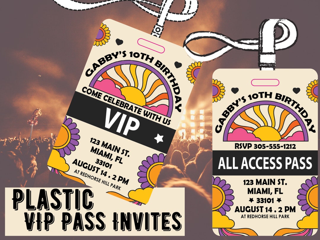 Music Festival Themed VIP Pass Party Invitation. Ultra Themed Festival ...