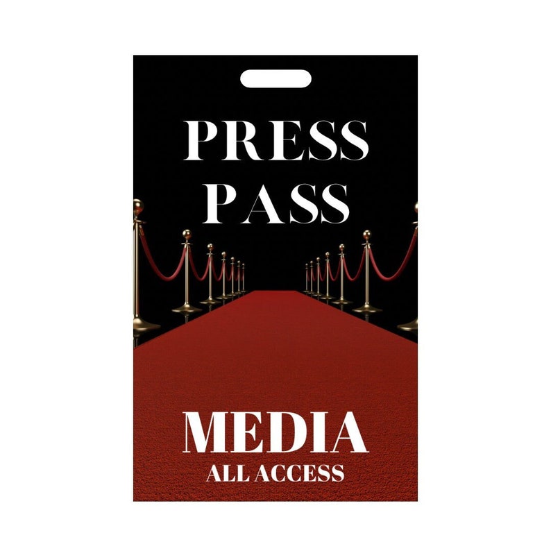 Media All Access Pass Press Pass Custom Event Passes - Etsy