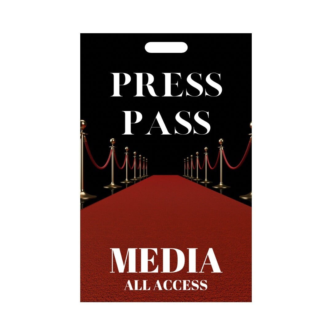 Media All Access Pass Press Pass Custom Event Passes - Etsy