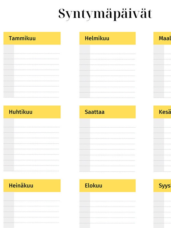 Multilingual Printable Calendar for Home and Office - Etsy