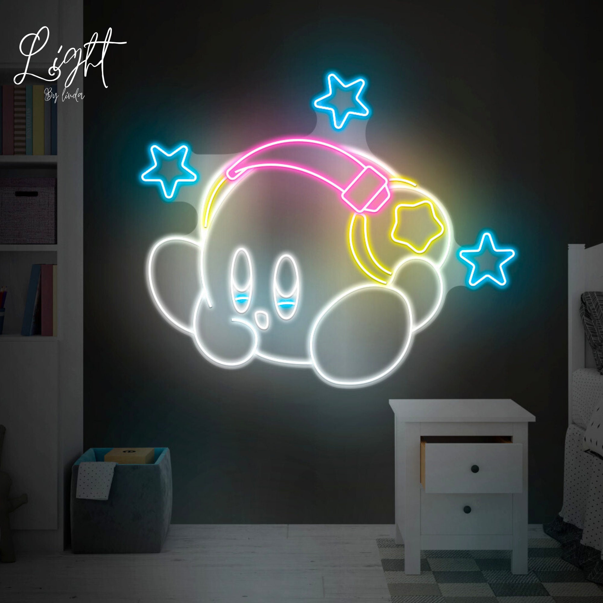 Kirby Neon Sign Anime Neon Sign, Custom Japanese Neon Light, Cute Neon ...