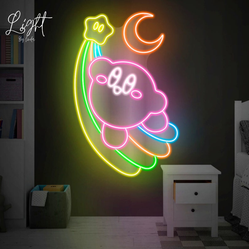 Kirby Neon Sign Anime Neon Sign, Custom Japanese Neon Light, Kawaii ...